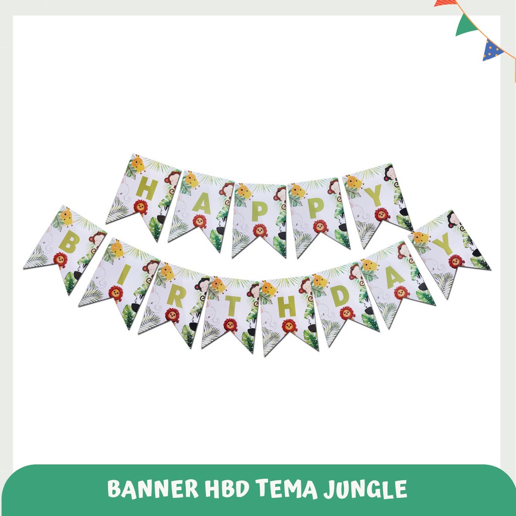 Jual Banner Happy Birthday Tema Hutan / Jungle | Shopee Indonesia