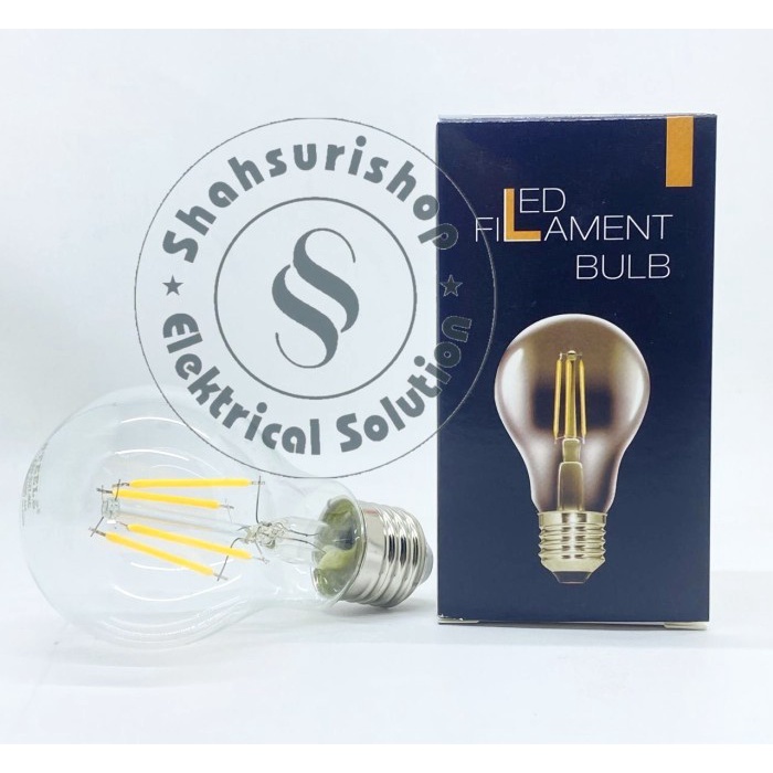 Jual LED FILAMENT A60 E27 4 W LAMPU RETRO LED CAFE EDISON 2700K KUNING ...