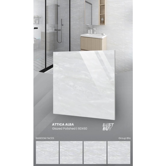 Jual GRANIT INDOGRESS ATTICA ALBA 60X60 GP KW1 | Shopee Indonesia