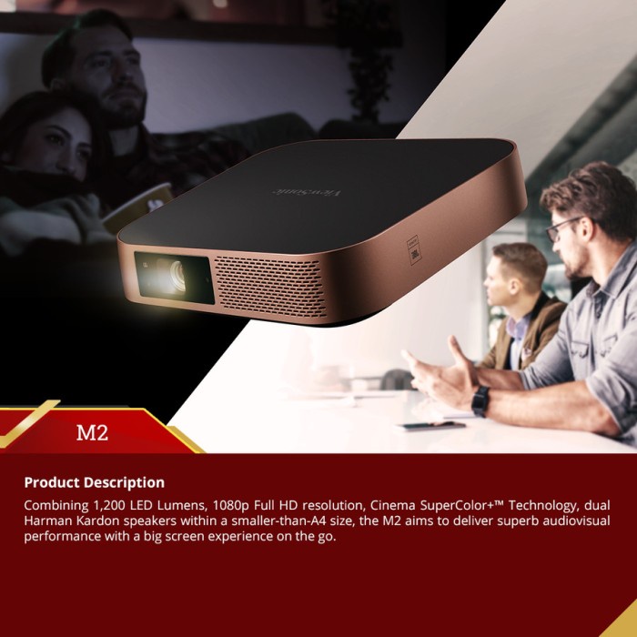 Jual Projector Portable ViewSonic M2 |WiFi|Bluetooth|Harman Kardon|Full HD | Shopee Indonesia