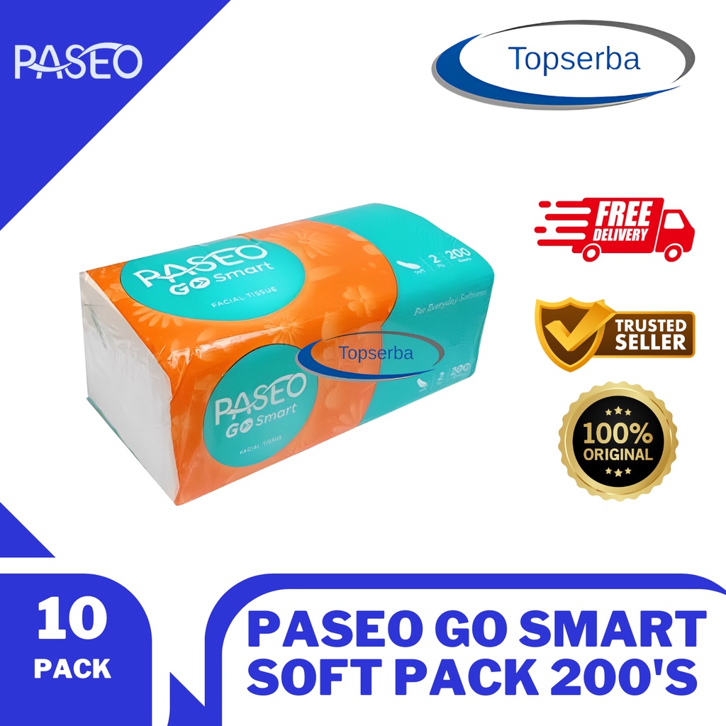 Jual Tissue Paseo Go Smart 200 Lembar dan 2 Ply (10 pack) | Shopee ...