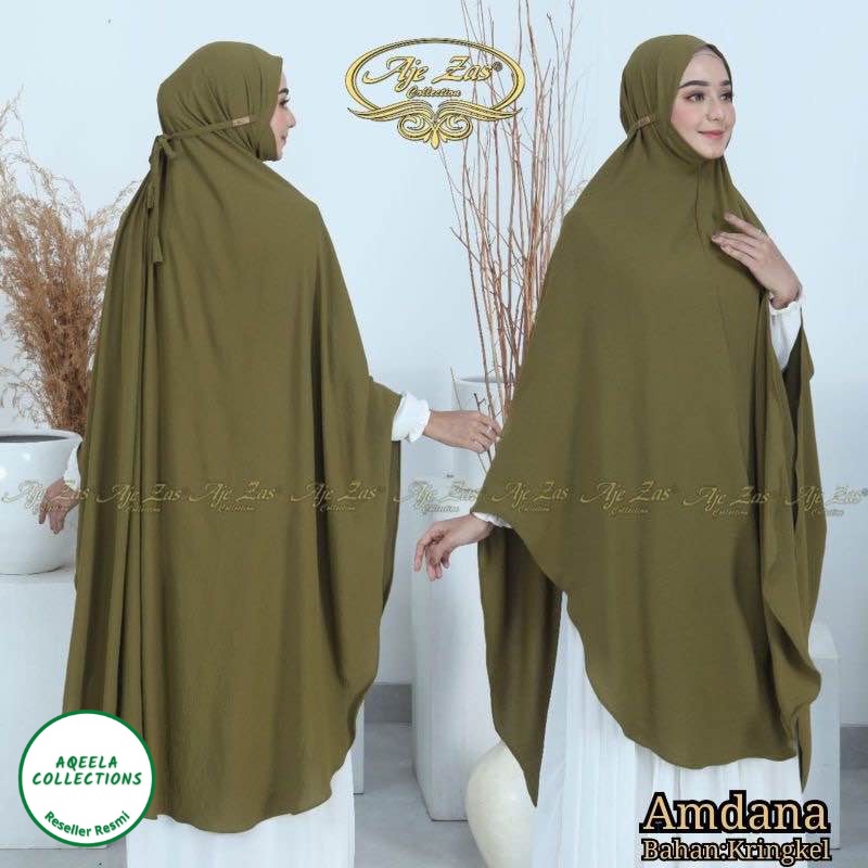 Jual Hijab/Jilbab/ Amdana Bergo Crinkle Jumbo Syari Non Pad Tali Model Oval BY AJEZAS Terbaru ...
