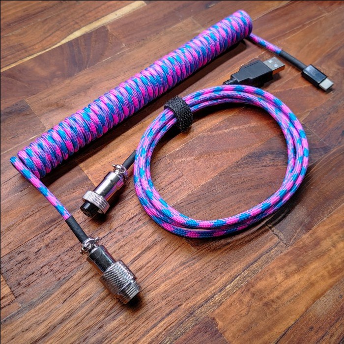Jual Custom Coiled Cable Mechanical Keyboard - Coiled Type C | Shopee ...