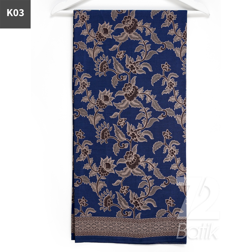 Jual KAIN BATIK PREMIUM Katun Motif Kembang Tulip Warna Biru 723300 Cap ...