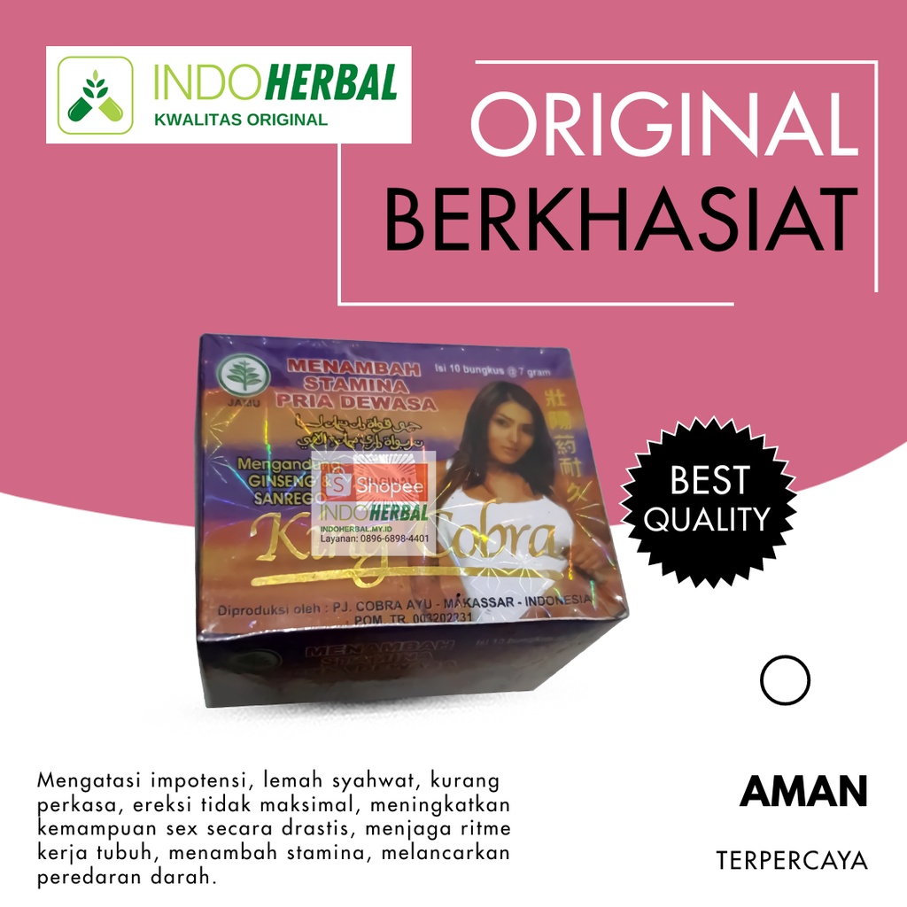 Jual Serbuk King (Cobra) Original Jamu Kuat Pria Lebih Tahan Lama Stamina Perkasa Jamu Kesehatan ...
