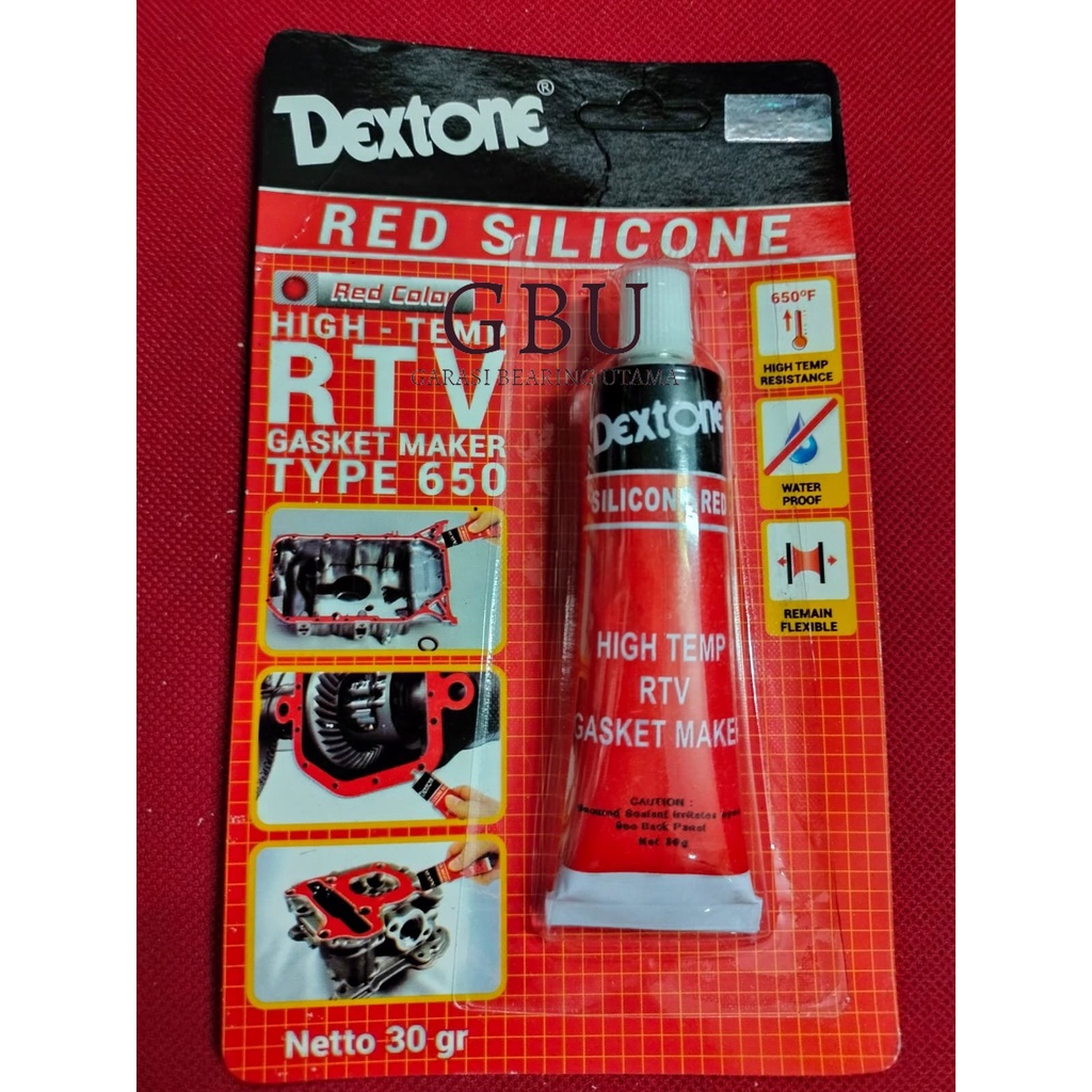 Jual LEM Dextone red silicone 30gr lem gasket merah / silicon red ...