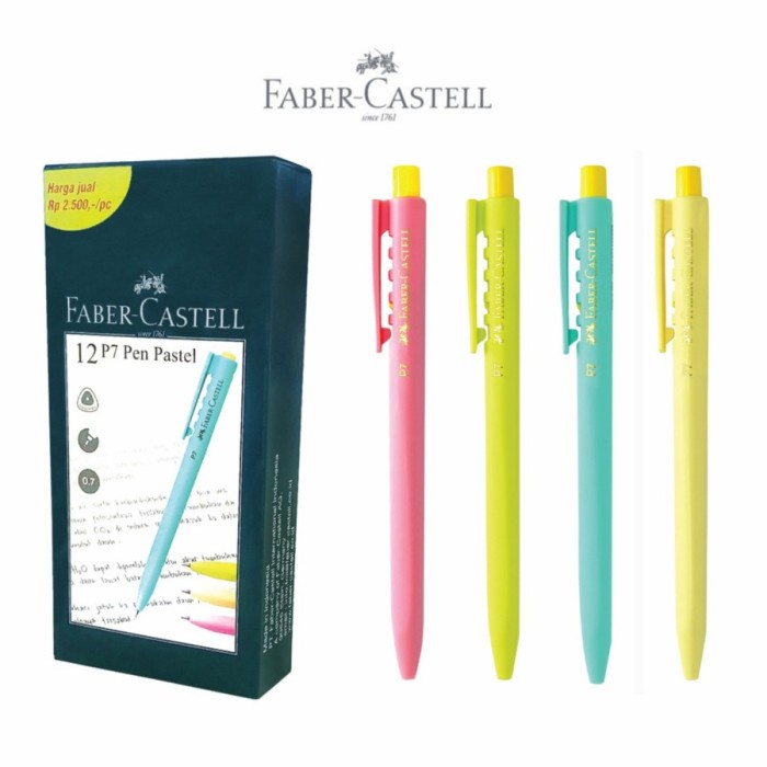 Jual PULPEN TIP FABER CASTELL / BALLPOINT PEN P7 PASTEL 0.7MM TINTA ...