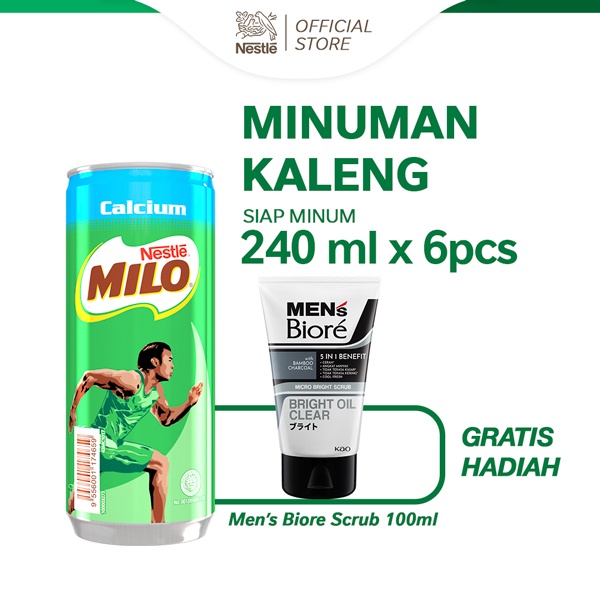 Jual Milo Actigen-E RTD High Calcium Can 240ml x 6 FREE Men's Biore ...
