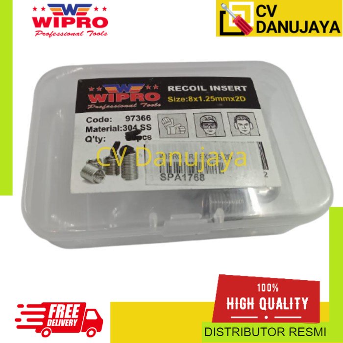 Jual Grip Coil M 8 x 1.25 2D Tap Drat Tambah Daging Helicoil Insert ...
