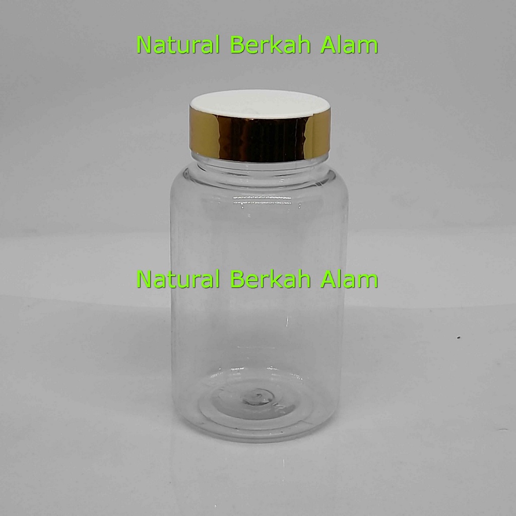 Jual Botol 145 ml PS Natural Cap List Emas / Botol Obat / Botol Kapsul ...
