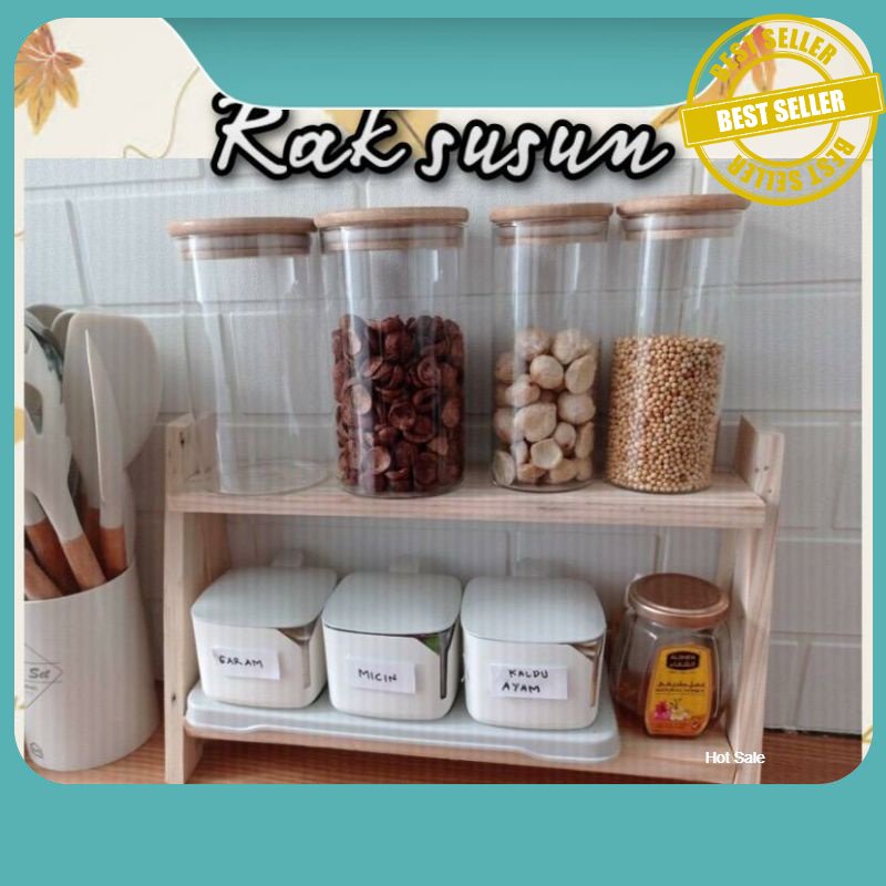 Jual rak kopi susun / rak susun kayu jati belanda/ rak 2 susun/ rak ...