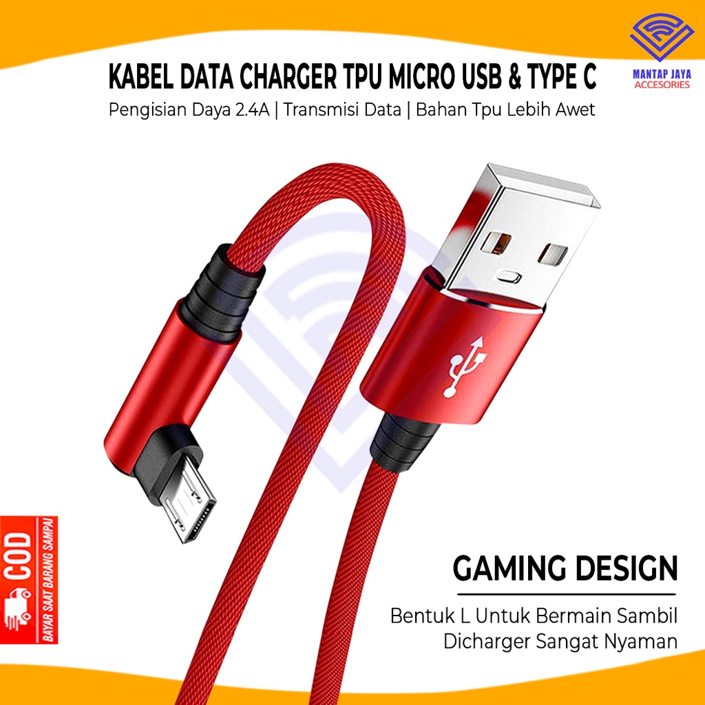 Jual [COD] KABEL DATA CASAN CHARGER HP TPU GAMING MICRO USB / TYPE C ...