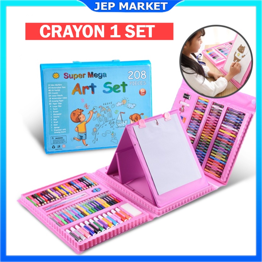 Jual CRAYON 1 SET ANAK ISI 208pcs KRAYON ALAT BELAJAR MENGGAMBAR ...