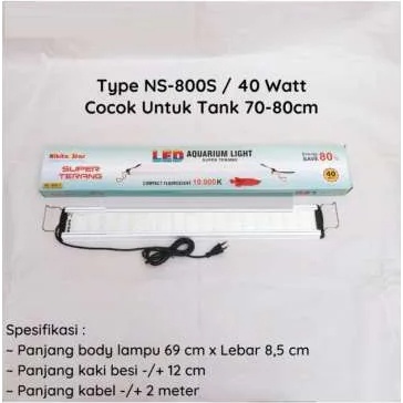 Jual Lampu Akuarium Aquarium NIKITA LED NS-800S Super Terang Ikan Hias Cupang Gantung Aquascape ...