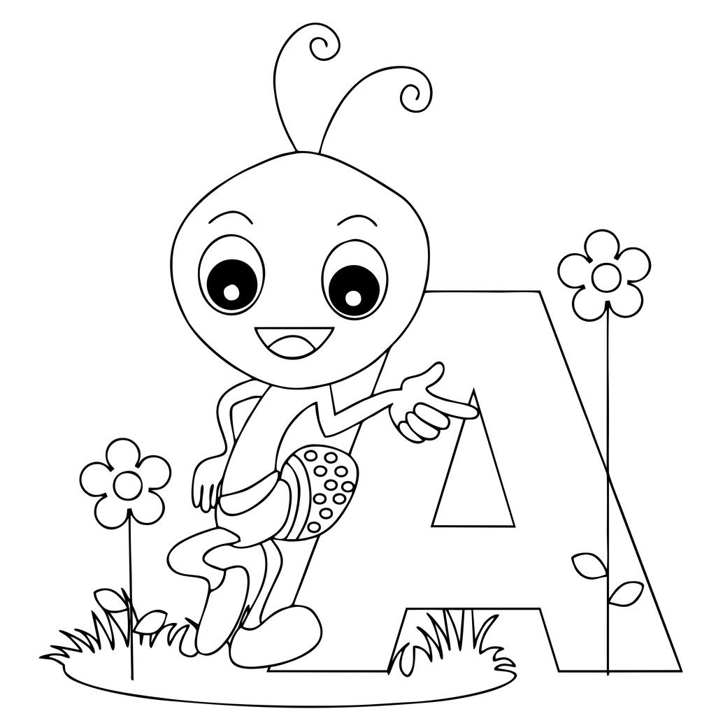 Jual Gambar Mewarnai ~ ABJAD - ALPHABET/ Seketsa Lukis / Drawing Sketch ...