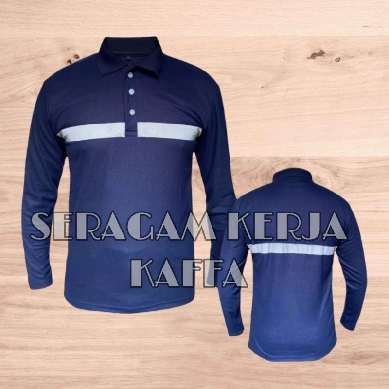 Jual COD Kaos Polo Safety Kerah Lengan panjang Kaos Perusahaan/Pabrik ...