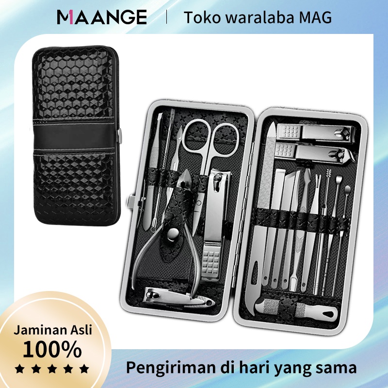 Jual MAANGE 19 in 1 Manicure Set Gunting Kuku Dan Pinset Nail Art Set ...
