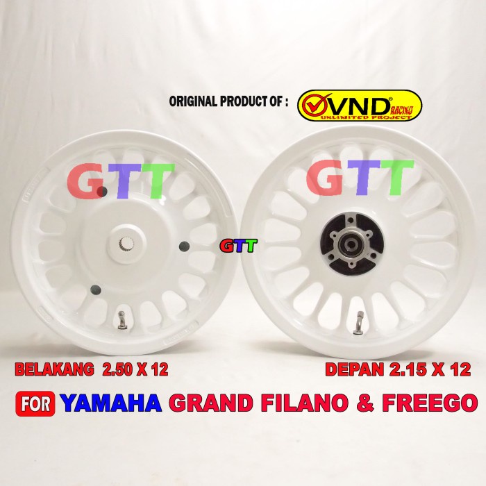 Jual VELG VND ROULLETE GRAND FILANO DAN FREEGO RING 12 - BLACK GLOSSY | Shopee Indonesia