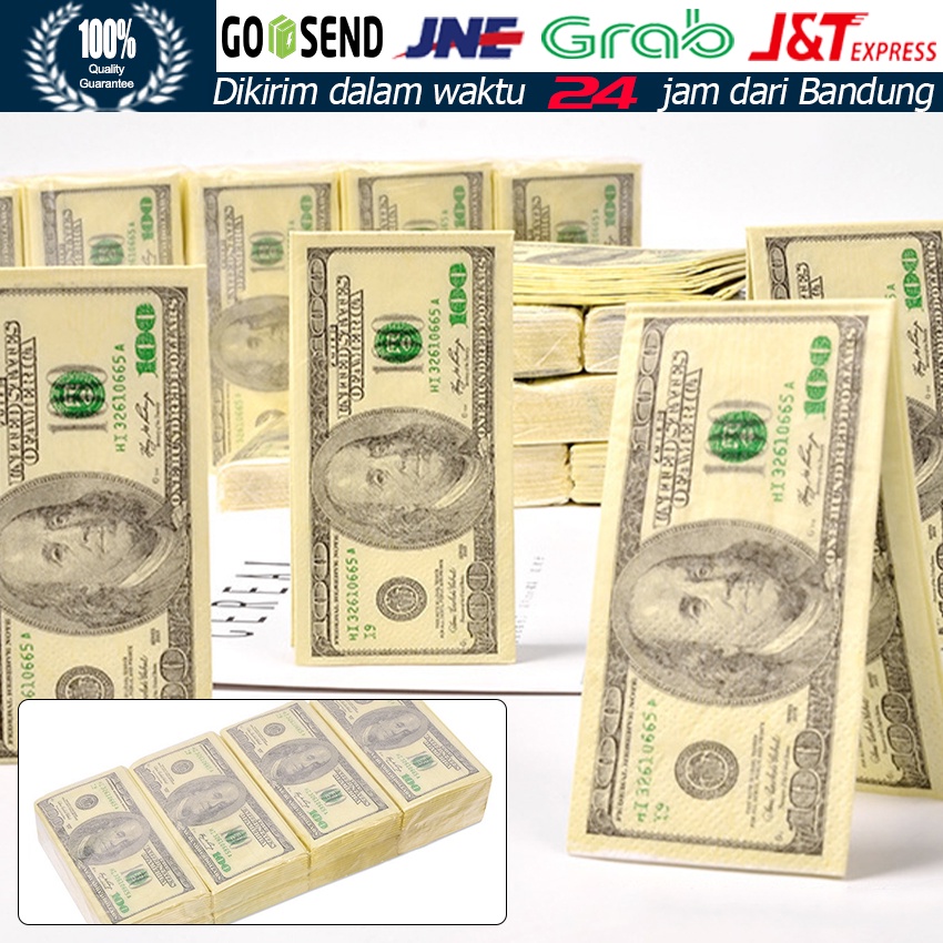 Jual Tissue Dollar / Tisu Berwarna dengan Motif Cetak / Tisu Makan ...