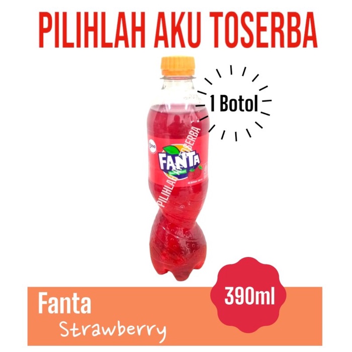 Jual Fanta Strawberry BOTOL PET 390 ml - ( HARGA 1 BOTOL ) | Shopee Indonesia