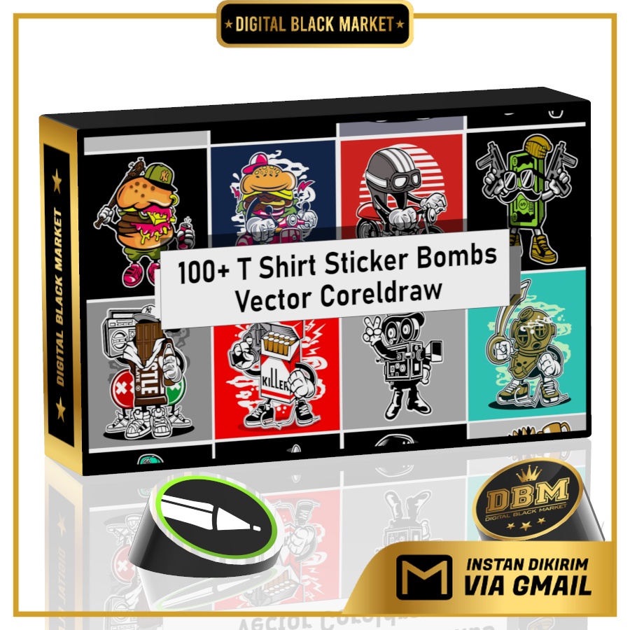 Jual ID4304 - 100+ T-Shirt Sticker Bombs Vector CorelDraw | Shopee ...