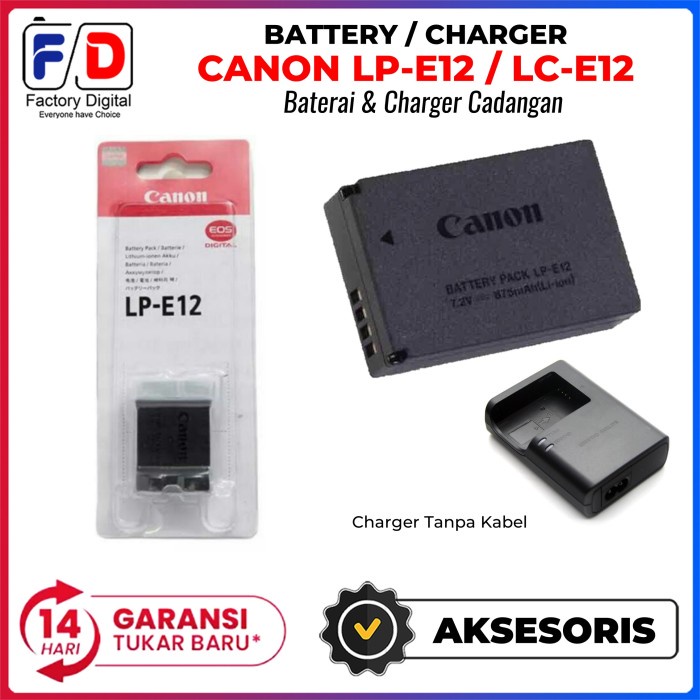 Jual Baterai Canon LP-E12 Rechargeable for EOS M10 M50 M100 M200 100D - Charger Only | Shopee ...