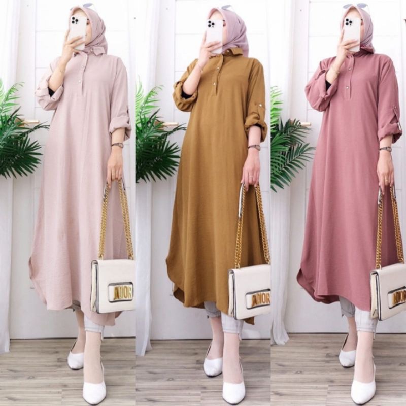 Jual 𝐏𝐆𝐌𝐓 • Sociolla Long Tunik ld 110 cm 120 cm Crinkle Airflow ...