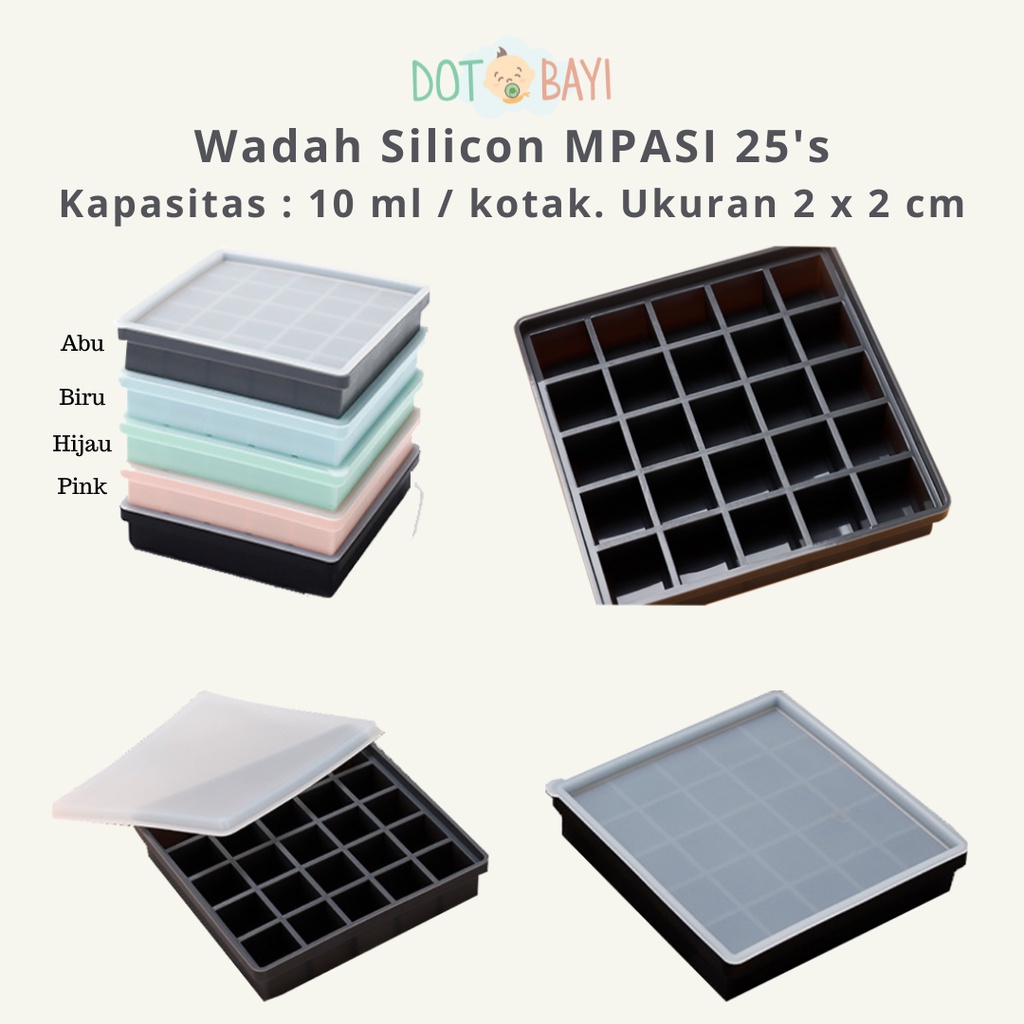 Jual KEIJI (25 Tray) Cetakan Es Batu MPASI Silicon Silikon Ice Cube ...