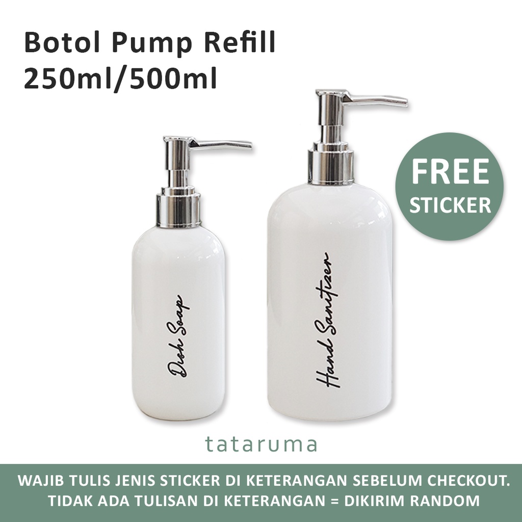 Jual TATARUMA Meru - Botol Pump Refill Sabun Sampo FREE STICKER 250ml ...
