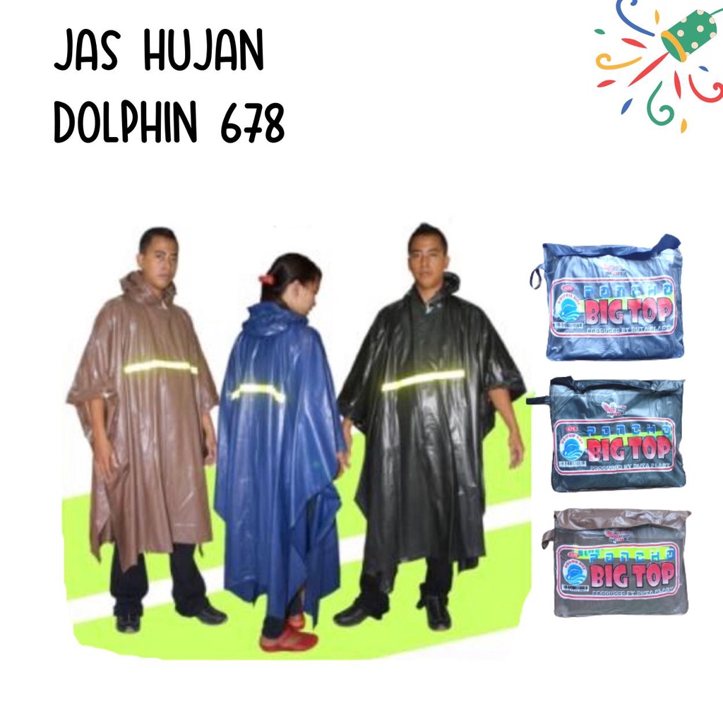 Jual Jas Hujan DOLPHIN BIG TOP 678 Poncho Pria Wanita / Mantol Model ...