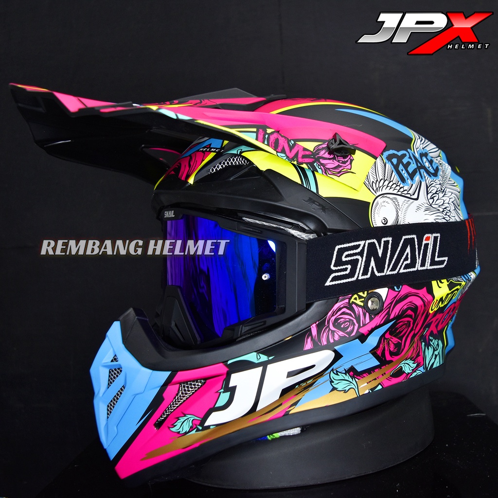 Jual HELM JPX CROSS X28 BLACK DOFF PAKET GANTENG, VISOR SNAIL ORIGINAL ...