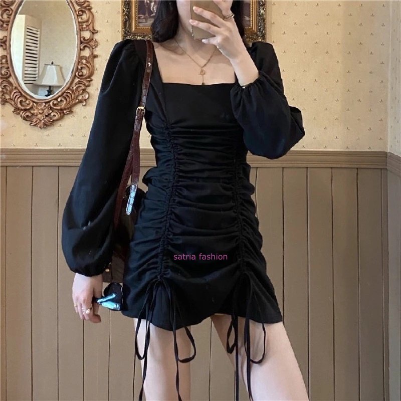 Jual Yuna Sexy Bodycon Mini Dress / Mini Dress Double Serut/Fashion ...