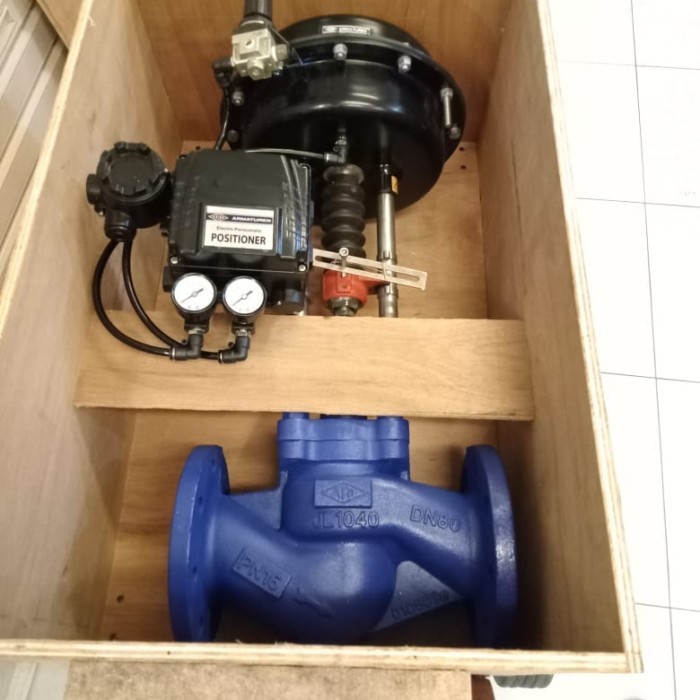 Jual Flow control valve 3 inch Dn 80 pn 16 dp 33 ari faba actuator ...