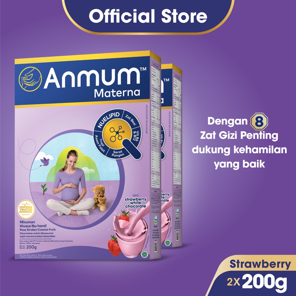 Jual Anmum Materna Susu Nutrisi Ibu Hamil Strawberry White Chocolate 2 ...