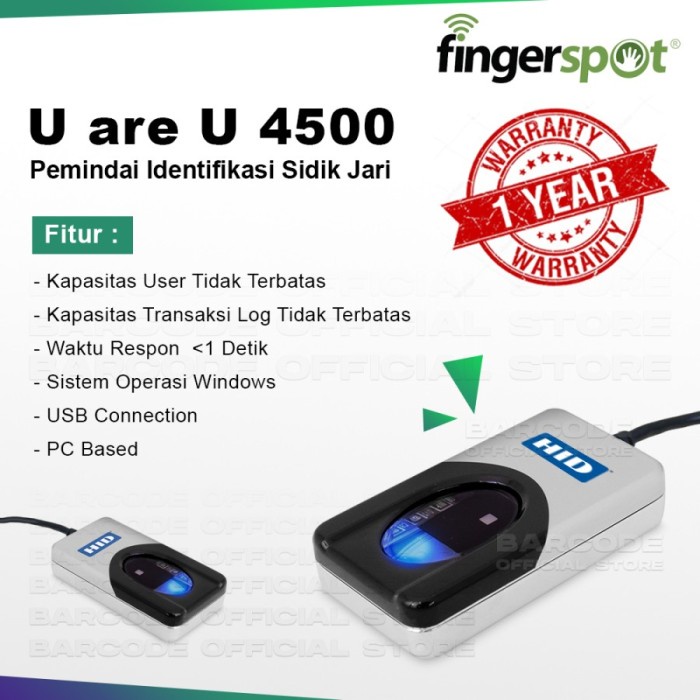 Jual Mesin Fingerprint Fingerspot U are U 5100 Digital Persona Fastcode - U are U 4500 -ERWIN87 ...