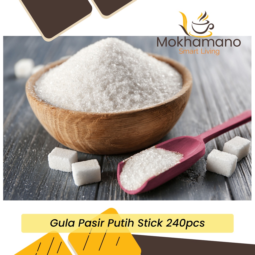 Jual Mokhastock White Sugar Stick Gula Pasir Putih Kemasan Sachet stick ...