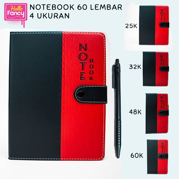 Jual Notebook Kulit Magnet 60 lembar 4 Ukuran + Pena / Diary / Buku ...