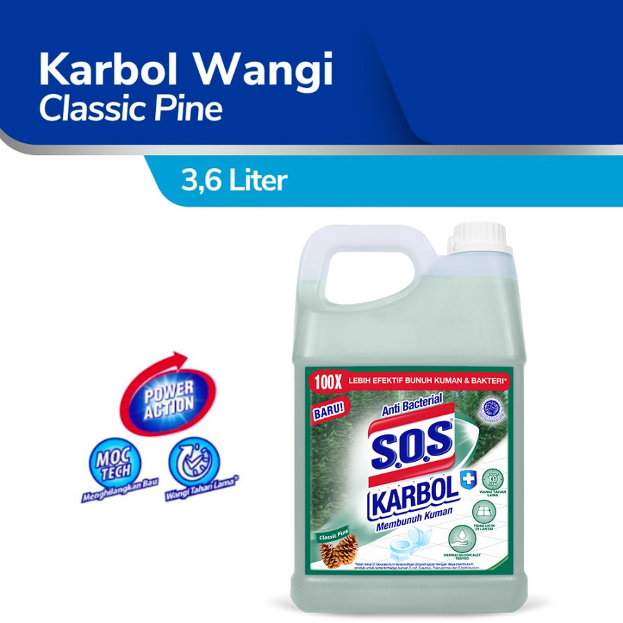 Jual SOS Karbol Jerigen Classic Pine 3.6L | Shopee Indonesia