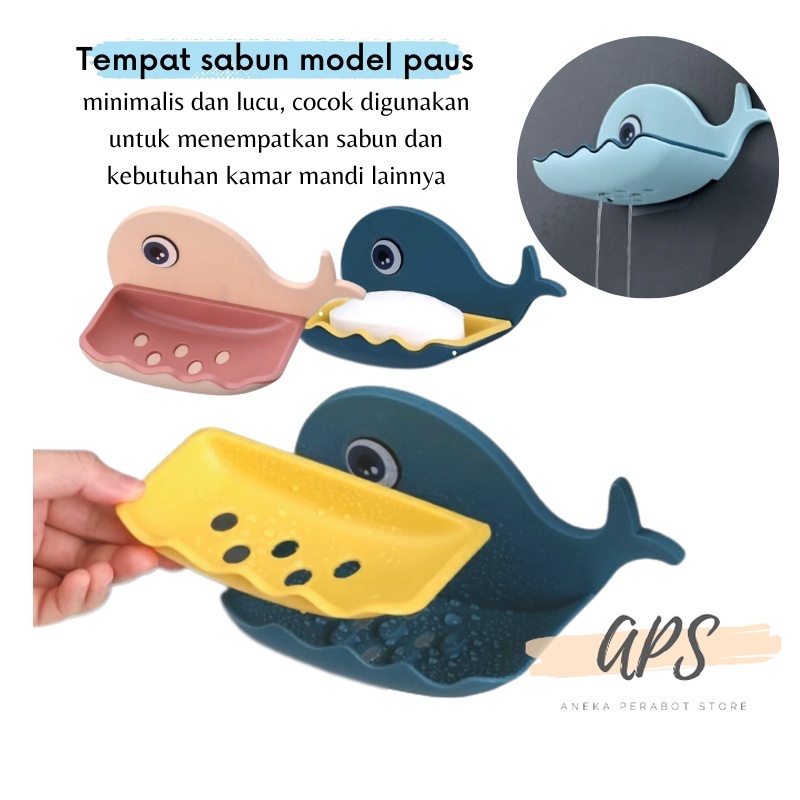Jual APS -H206- Tempat Sabun Batang Tempel Model Paus - Rak Sabun Kamar ...