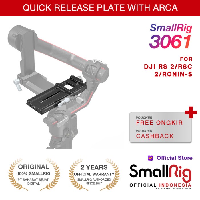 Jual SmallRig Quick Release Plate with Arca-Swiss for DJI RS 2/RSC 2 3061 | Shopee Indonesia