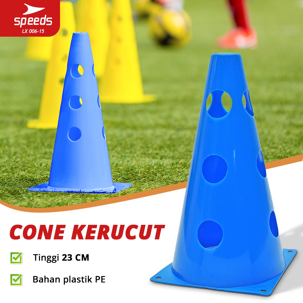 Jual SPEEDS Cone Sepak Bola Kerucut 23cm Penanda Olahraga Futsal Kun Sepak Bola Berlubang 006-15 ...