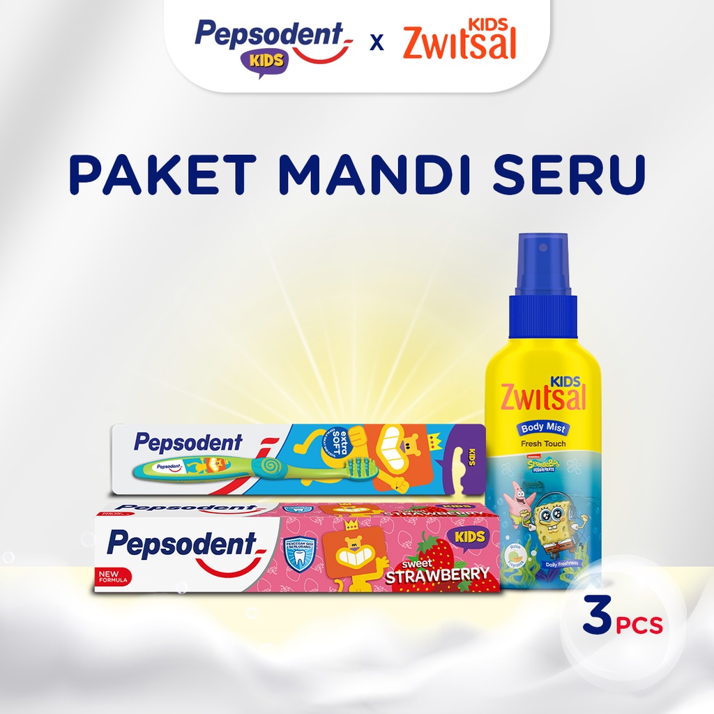 Jual [PAKET MANDI SERU] Pepsodent Toothbrush 1PC + Pepsodent Toothpaste ...