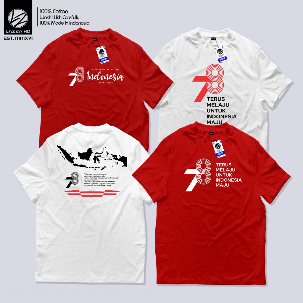 Jual Kaos Baju Distro HUT RI KE 78 TERUS MELAJU UNTUK INDONESIA MAJU LOGO RESMI HUT REPUBLIK ...