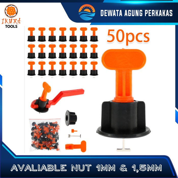 Jual Alat Perata Keramik Granit Putar Reusable Tile Leveler Nut 1mm 1 ...