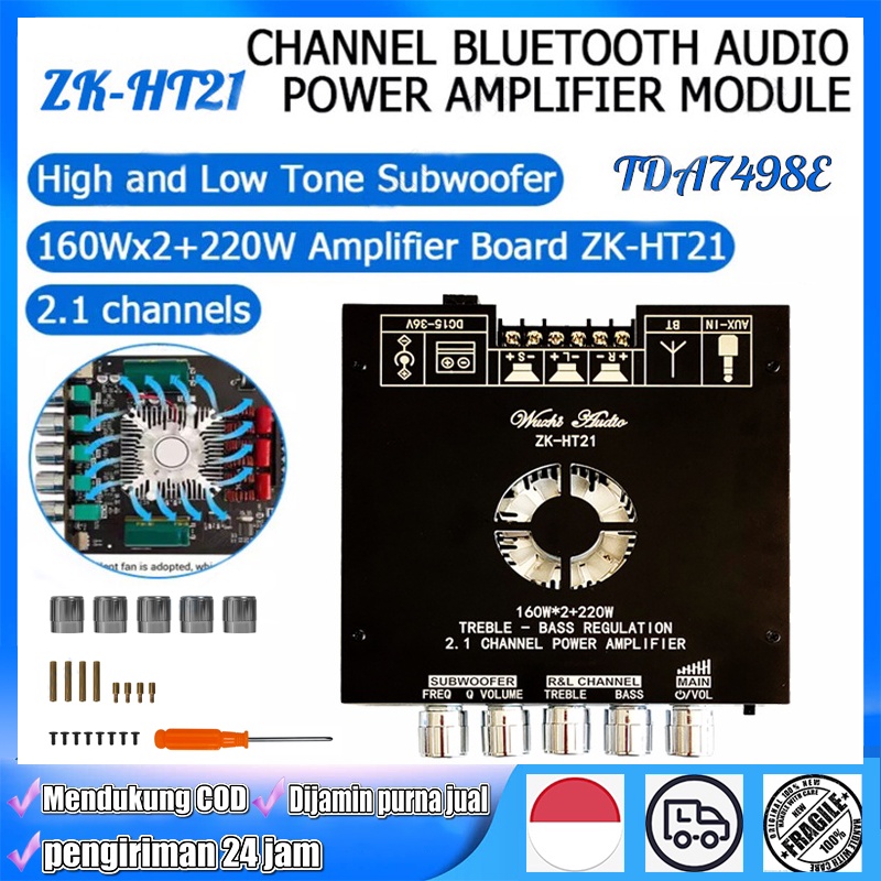 Jual Produknya sudah siap ZK-HT21 Mini Amplifier Board 2.1 Channel Digital Amplifier Module With ...