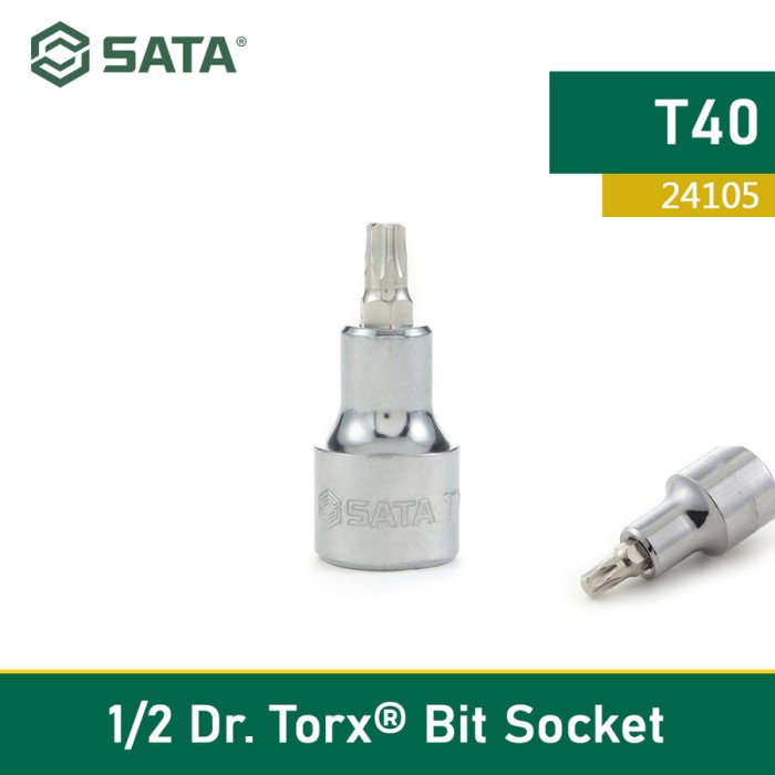 Jual SATA BIT SOK BINTANG 24105 - 1/2” DR. BIT TORX T40 SOCKET 50MM ...