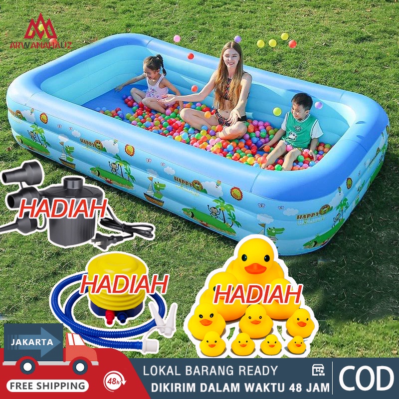 Jual kolam renang anak petak karet bahan tebal 2M/3M kolamrenang anak ...