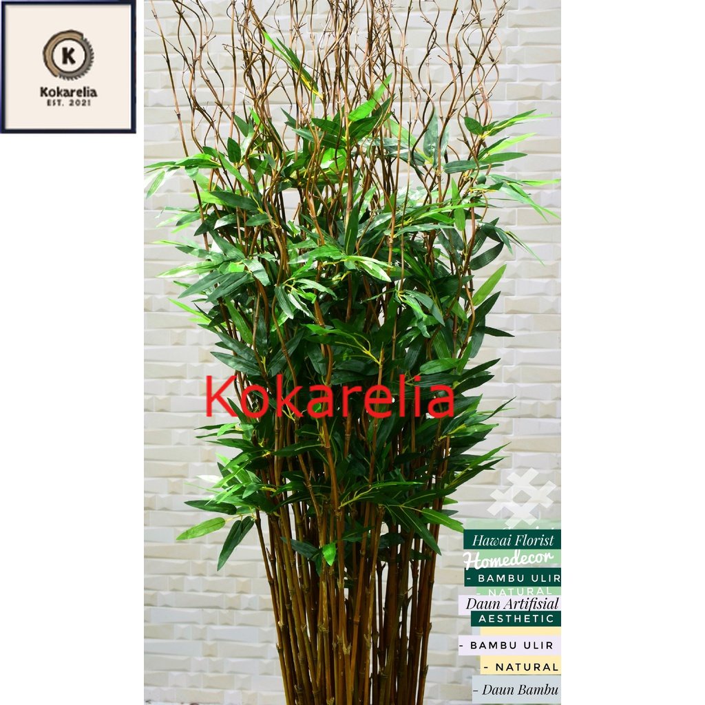 Jual Perlengkapan Rumah Bunga Dekorasi 10 Btg Pohon Bambu Ulir Natural ...