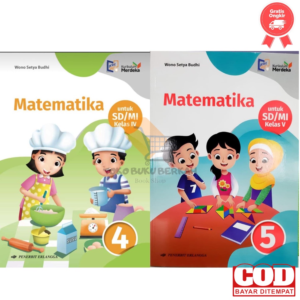 Jual BUKU MATEMATIKA SD/MI Kelas 1 2 3 4 5 6 Penerbit Erlangga - Kurikulum Merdeka - Wono Setya ...