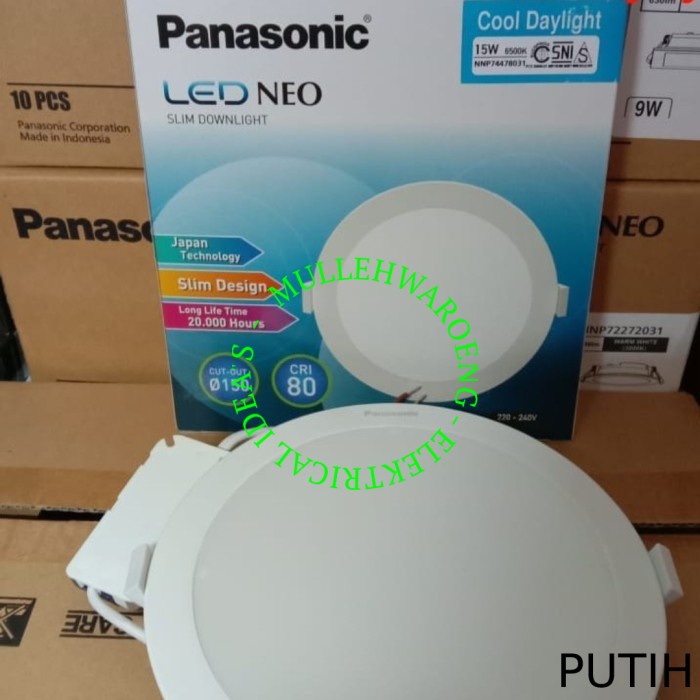 Jual LAMPU DOWNLIGHT SLIM LED NEO BULAT IB 15W 15 W WATT PANASONIC SNI - Putih | Shopee Indonesia